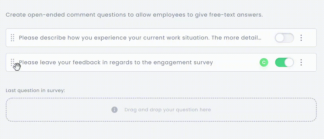 Settings and Questions for Conversations