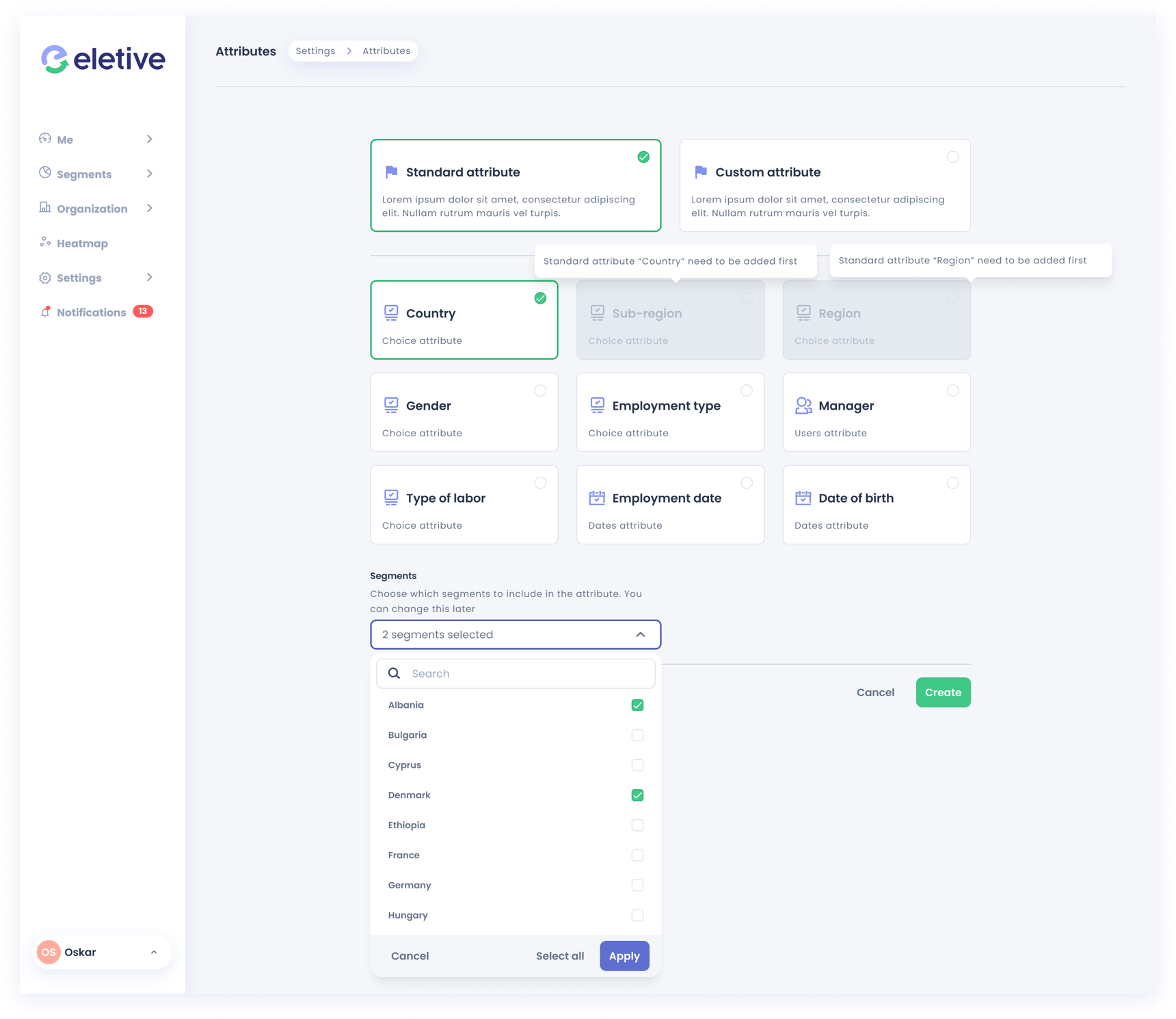 Introduction to Eletive Standard Attributes and Segments